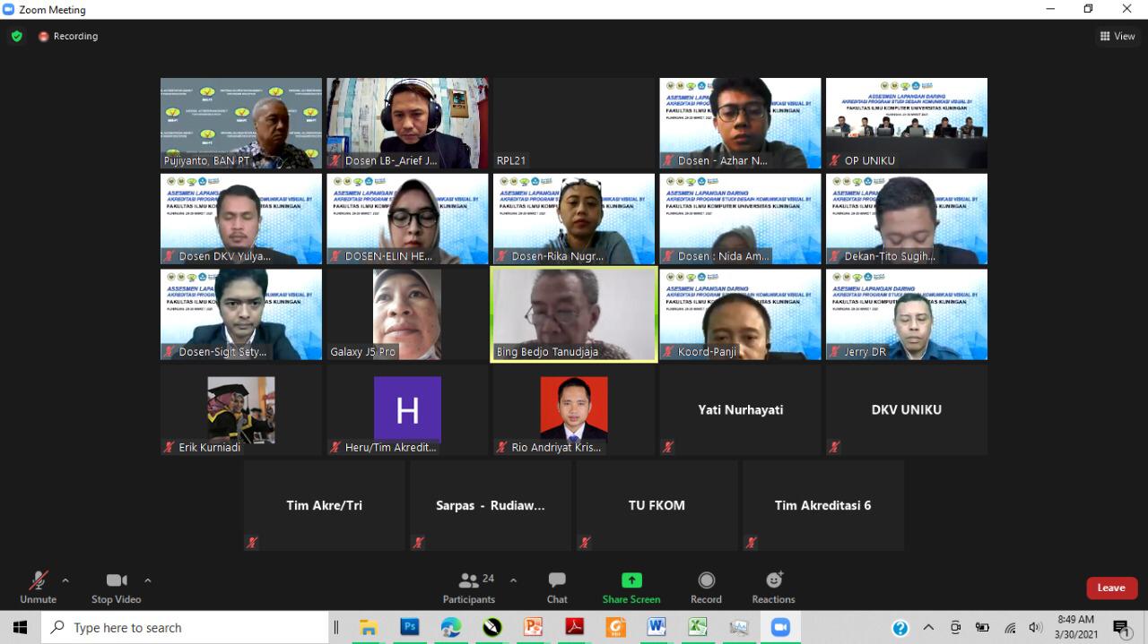 Asesmen Lapangan Akreditasi Prodi DKV UNIKU Secara Daring